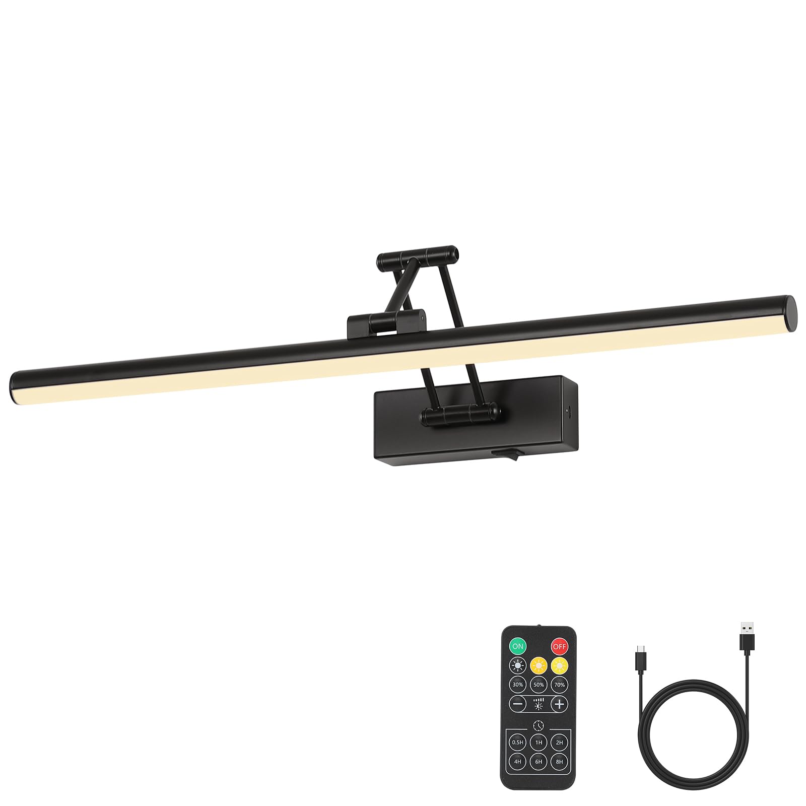 Joossnwell Battery Operated Picture Lights with Remote Wireless Art ...