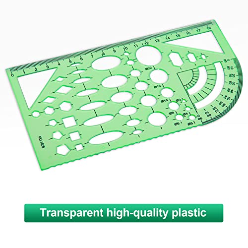 Snapklik.com : Angrox Plastic Green Measuring Template Geometric Ruler ...