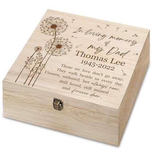 Amazon.com: Personalized Wooden Memorial Box, Grief Memory Box ...