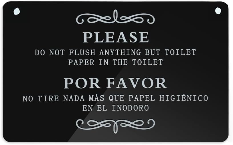 Amazon.com : Please Do Not Flush Bathroom Sign for Business (3.5 x 5.6 ...