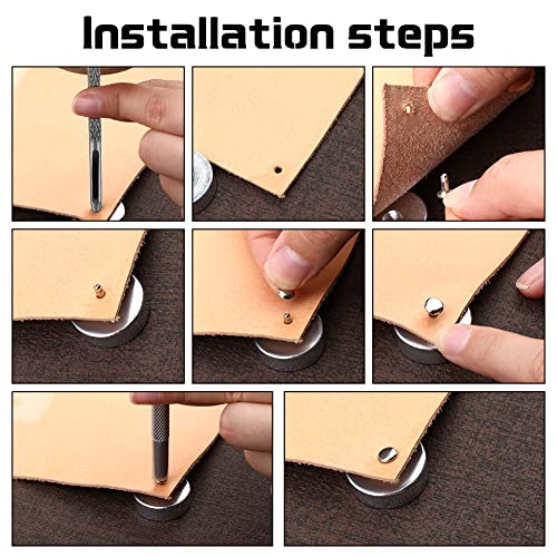 Leather Rivets, 120 Sets Multicolor Double Cap Rivets, 6mm Leather ...