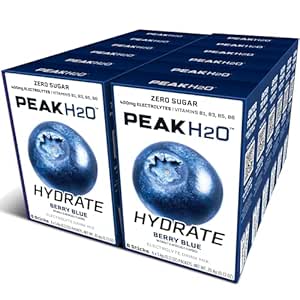 Amazon.com : PeakH20 Electrolytes Powder Hydration Packets | Berry Blue ...