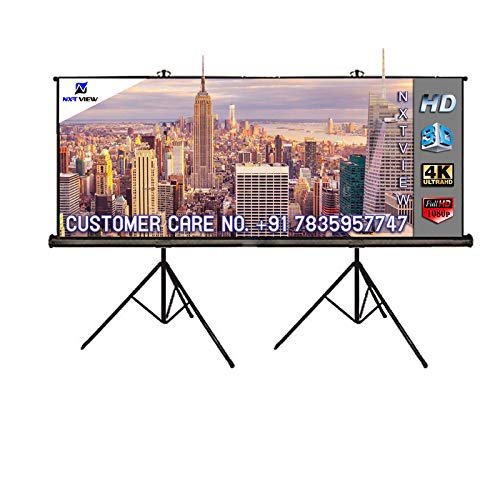 NXT VIEW PROJECTION SCREEN Tripod Double Stand Projector Screen in 16: ...