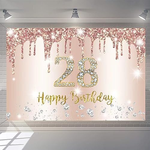 Happy 28th Birthday Decorations for Women, Happy 28 Years Old Party ...