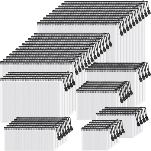 Amazon.com : Multi-Size Mesh Zipper Pouch, 50 Pieces 8 Sizes Black ...