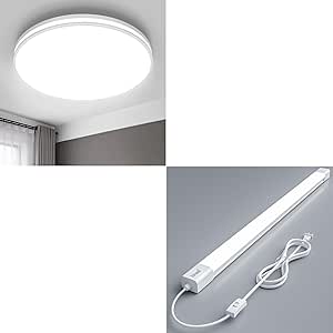 Airand LED Round Ceiling Light 20W 10.2inch and LED Plug in Ceiling ...
