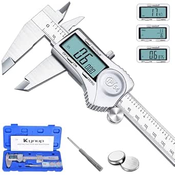 Kynup Digital Caliper, Calipers 6 Inch Measuring Tool with Stainless Steel, IP54 Splash Proof ...