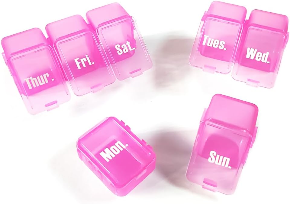 Amazon.com: Pill Boxes 7 Day 1 Times a Day with 7 Compartments ...