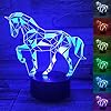 WANTASTE 3D Horse Decor Lamp Gift with Remote, 7 Colors Changing Night ...