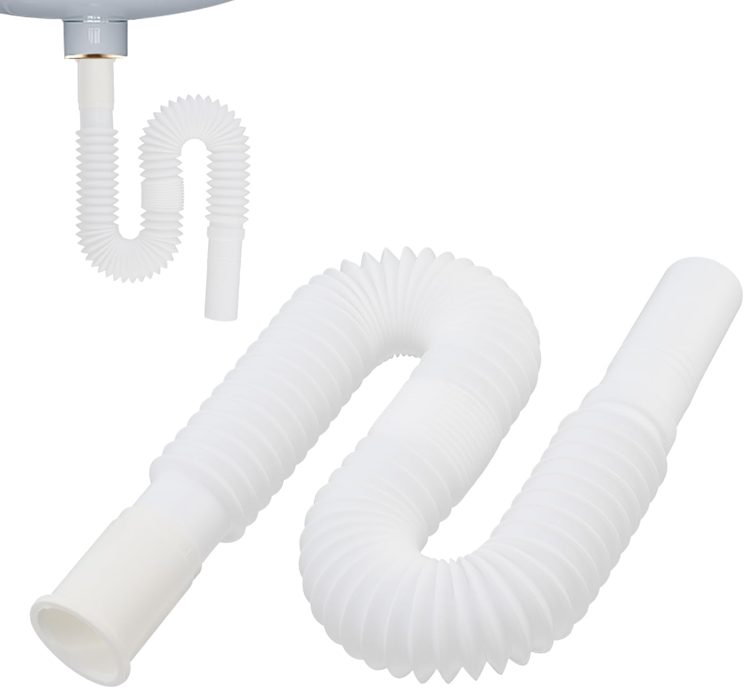 PNXKTXO 1-1/4 Inch Flexible Expandable Sink Drain Pipe S Trap Universal ...