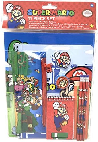 Super Mario School Stationary Set 11pc Value Pack : Amazon.co.uk ...