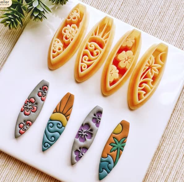 Buy A1 3D Prints Polymer Clay Cutters, Embossing Surfboards Summer Clay ...