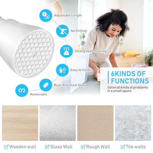 Snapklik.com : White Tension Rod 18 To 28 Inch Spring Curtain Rod ...