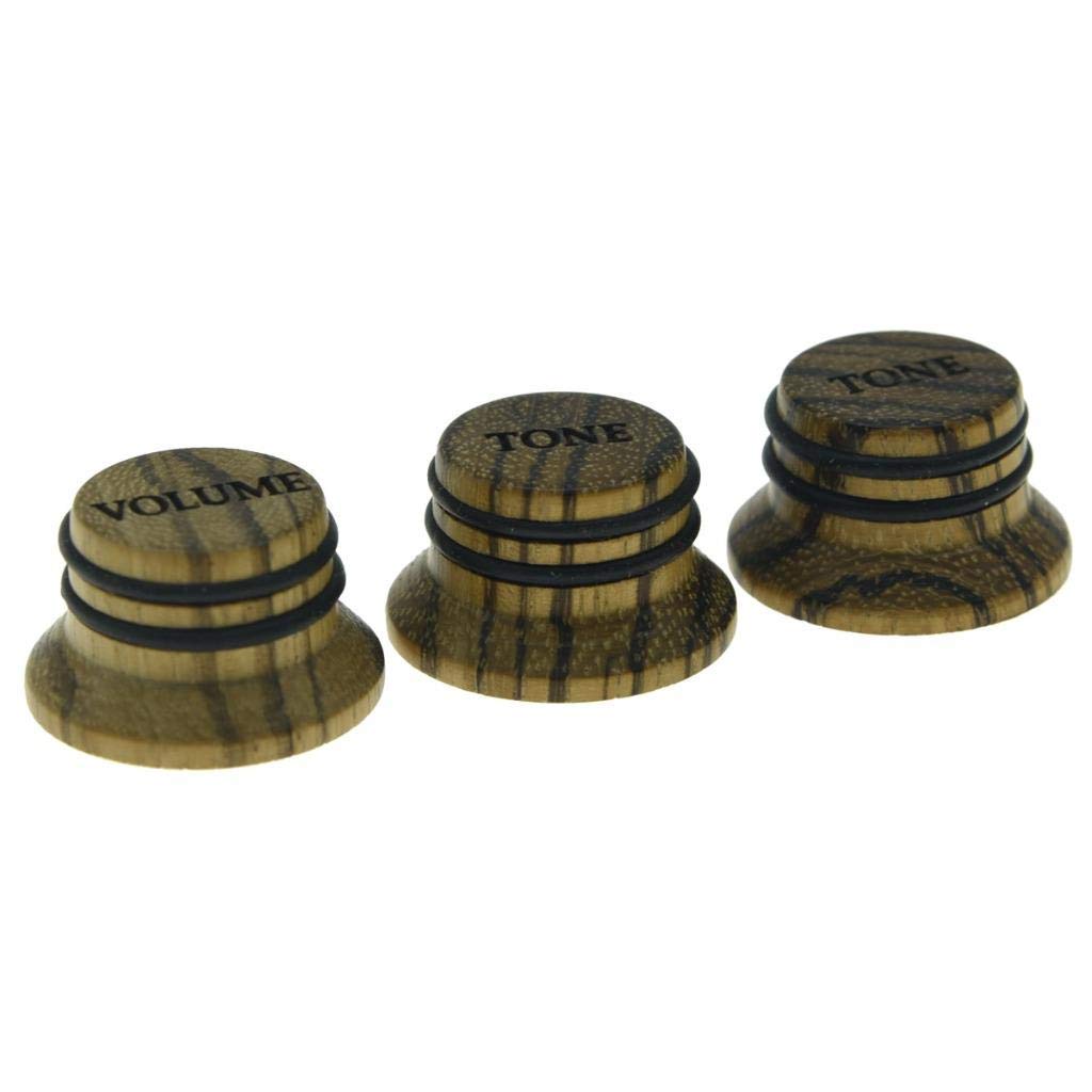 LP Strat Style Bell Knobs KAISH 4-Pack Wood Knobs LP/Strat Style Bell ...