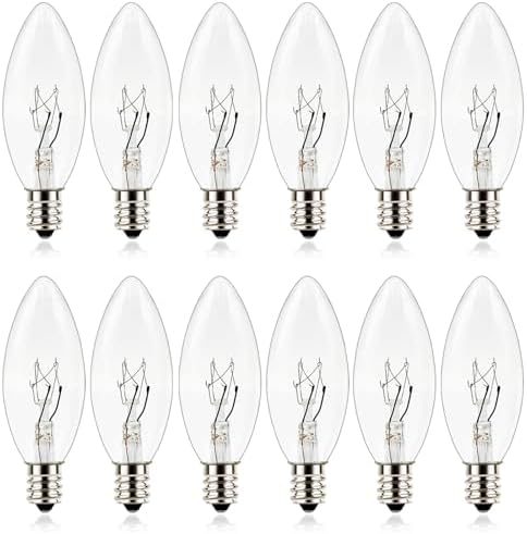 Replacement Light Bulbs for Electric Candle Lamps - 7 Watt, Clear, Pack ...