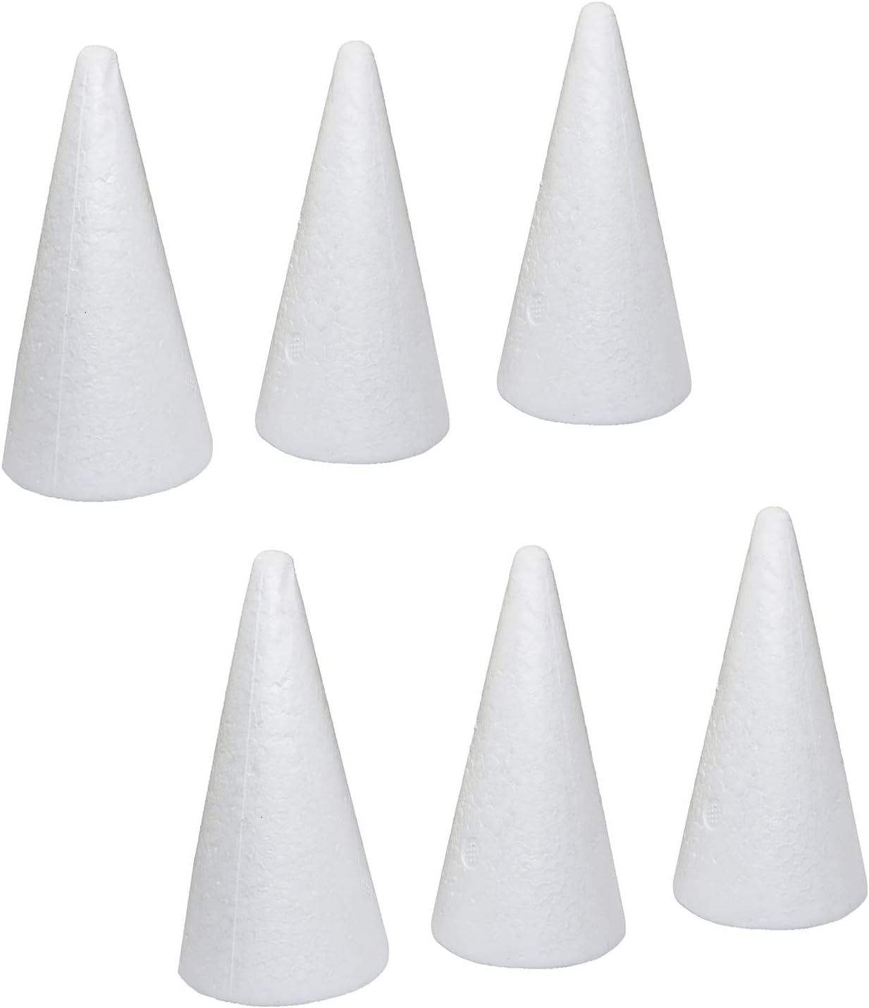 Amazon.com: RLECS 6pcs Craft Foam Cones White Polystyrene Cone Shaped ...