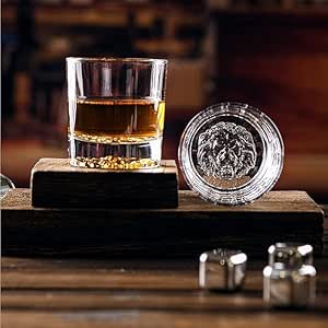 PrimeWorld Lion Glass 320 ml Set of 1 Pc Heavy Whiskey, Old Fashioned ...