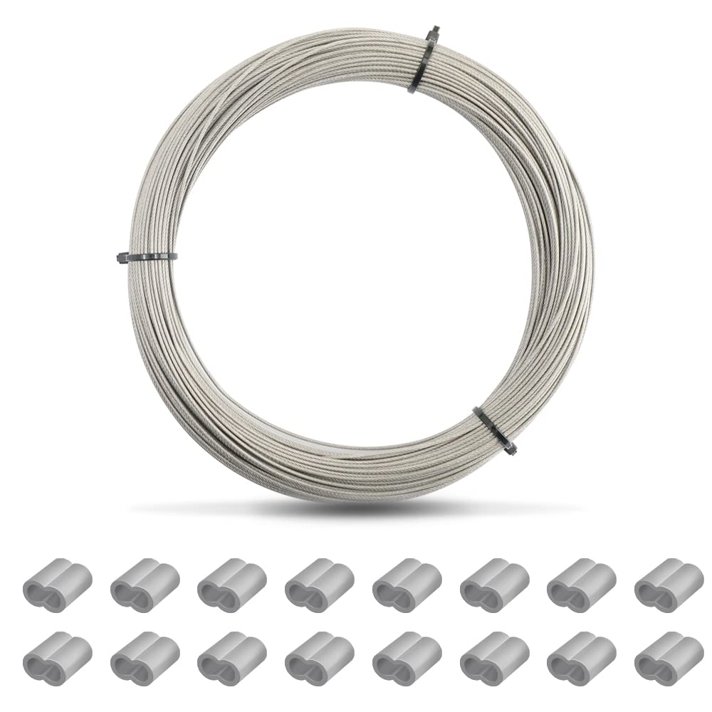 Wire Rope Kit, 50M×1MM Picture Hanging Wire, Coated Garden Wire ...
