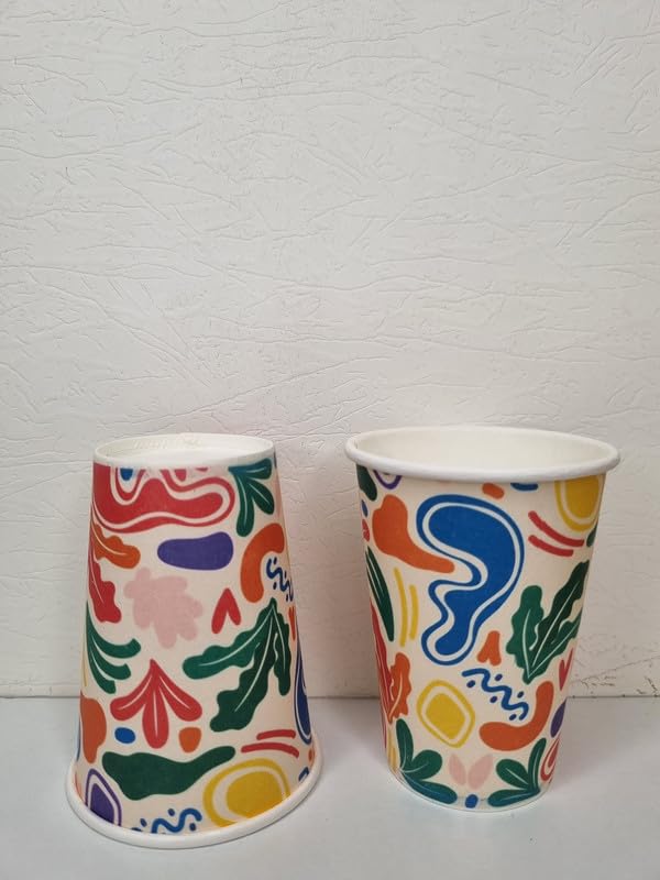 Leafy Design Disposal Tea/Coffee Paper Cups (200 ml,Pack of 2) : Amazon ...