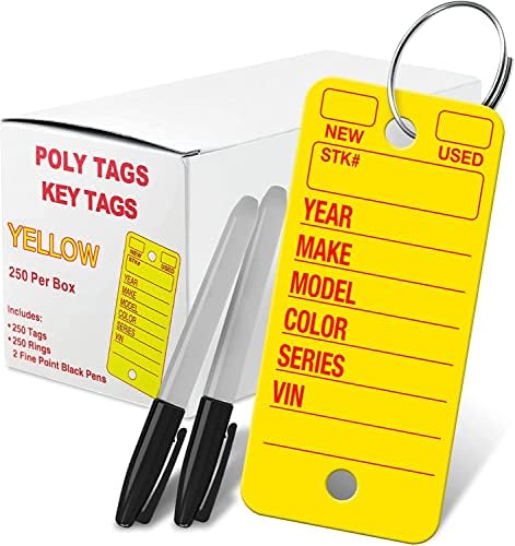 Amazon.com: Car Key Tags , Self Laminating Plastic Automotive Key Tags ...