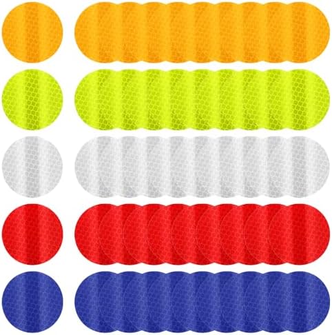 TRKETK 50 Pcs Safety Reflective Stickers, Round Reflective Tape ...
