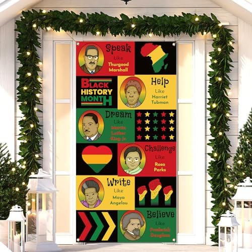 Amazon.com: Black History Month Door Cover African American Afro ...