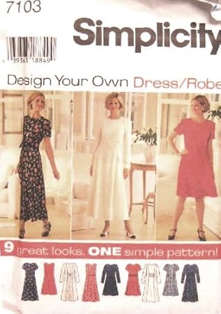 Amazon.com: Simplicity Sewing Pattern 7103 Misses' "Design Your Own ...