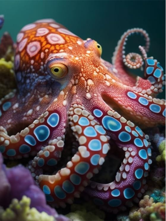 Amazon.com: Beautiful Octopus Ocean Diamond Painting Kits for Adults,5D ...
