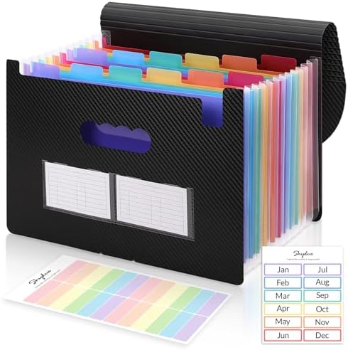 Amazon.com : SAYEEC 13 Pockets Vertical Expanding File Folder Plastic ...