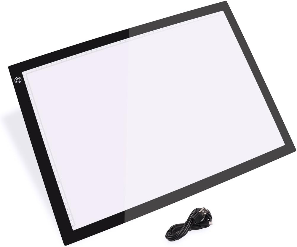 A3 LED Light Box, Ultra-Thin Art Stencil Board Drawing Boards with USB ...