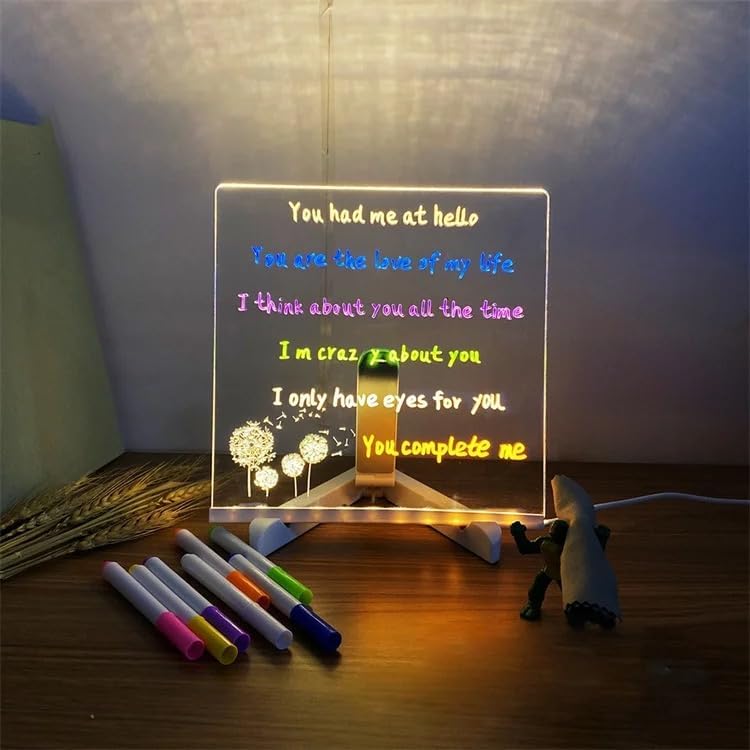 Amazon.com : Acrylic Dry Erase Board with LED Light; Clear Dry Erase ...