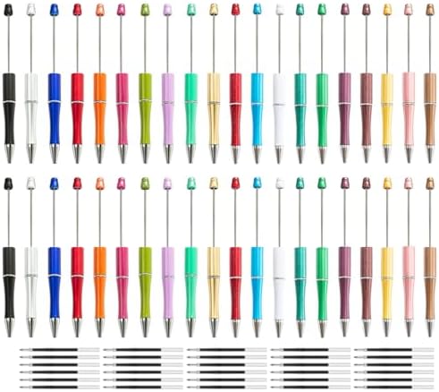 Amazon.com: BetterJonny 40pcs Beadable Pen, Plastic Beadable Pens Bulk ...