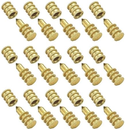 Amazon.com: ZYAMY 15pcs Brass Table Leaf Dowel Pin Table Bolt Sleeve ...