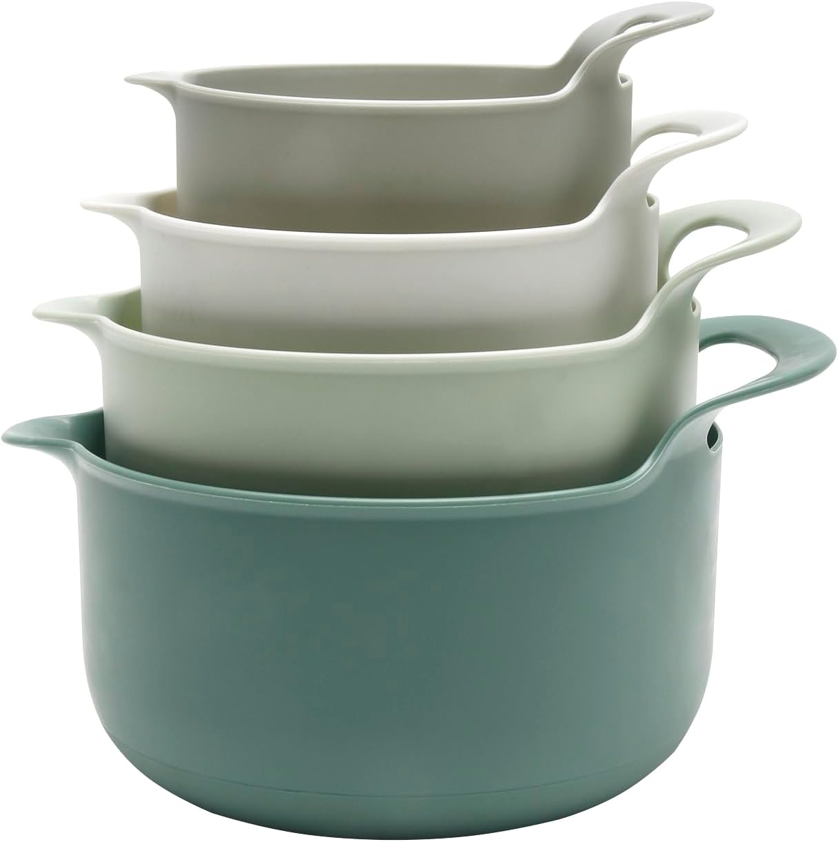 Amazon.com: COOK WITH COLOR Nesting Plastic Mixing Bowl Set with Pour ...