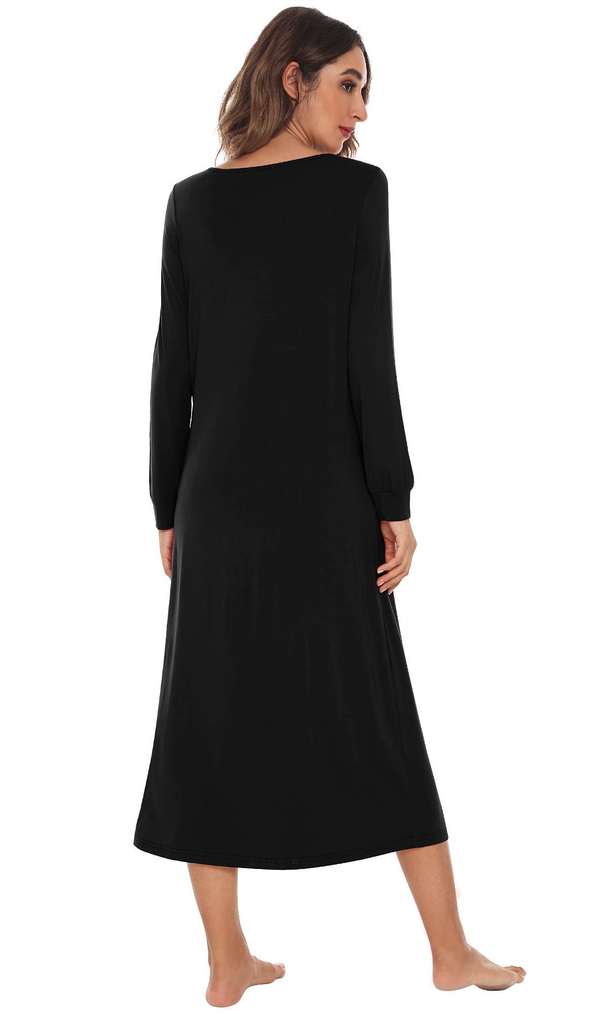 Snapklik.com : WiWi Nightgowns For Women Soft Sleepwear Long Sleeve ...