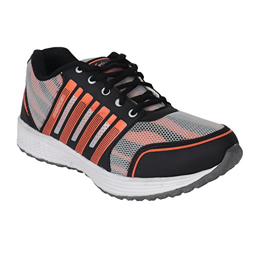 Buy Setrax Sports Lace-up Shoes | Casual Running Black & Orange Shoes ...