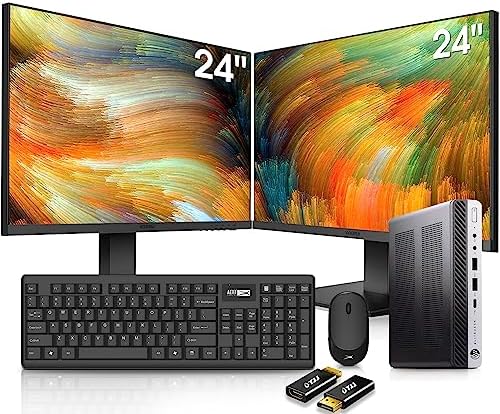 Amazon.com: HP EliteDesk 800 G4 Mini Tiny Desktop PC Bundle - Dual 24 ...