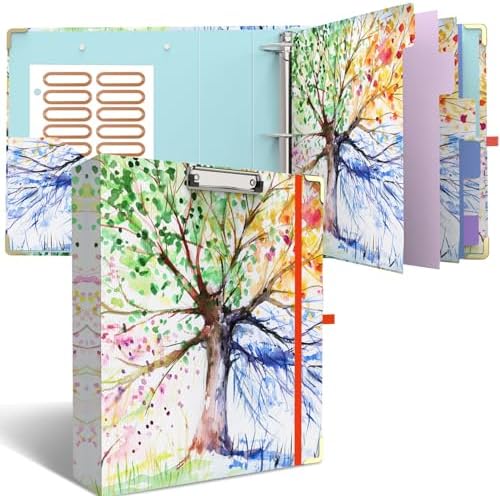 Amazon.com : 3 Ring Binder 2 Inch, Cute Round Ring Binders with 6 Tab ...