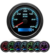 Amazon.com: RPM Tachometer Gauge with Shift Light for Car 0-8000 RPM 3 ...
