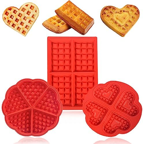 Amazon.com: Waffle Mold Silicone Waffle Mold 4 Cavities Waffle Mold ...