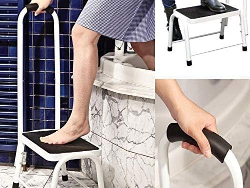 Kitchen Bath Non Slip Safety Step Stool Mobility Aid Handrail Platform ...