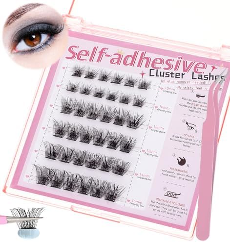 Amazon.com: Heasy Self Adhesive Lash Clusters, Reusable Self Adhesive ...