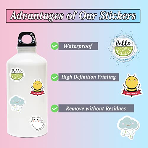 100PCS Cute Water Bottle Stickers for Kids, Waterproof Vinyl VSCO ...