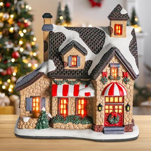Amazon.com: taman Christmas Ceramic Village, Candy Store Christmas ...