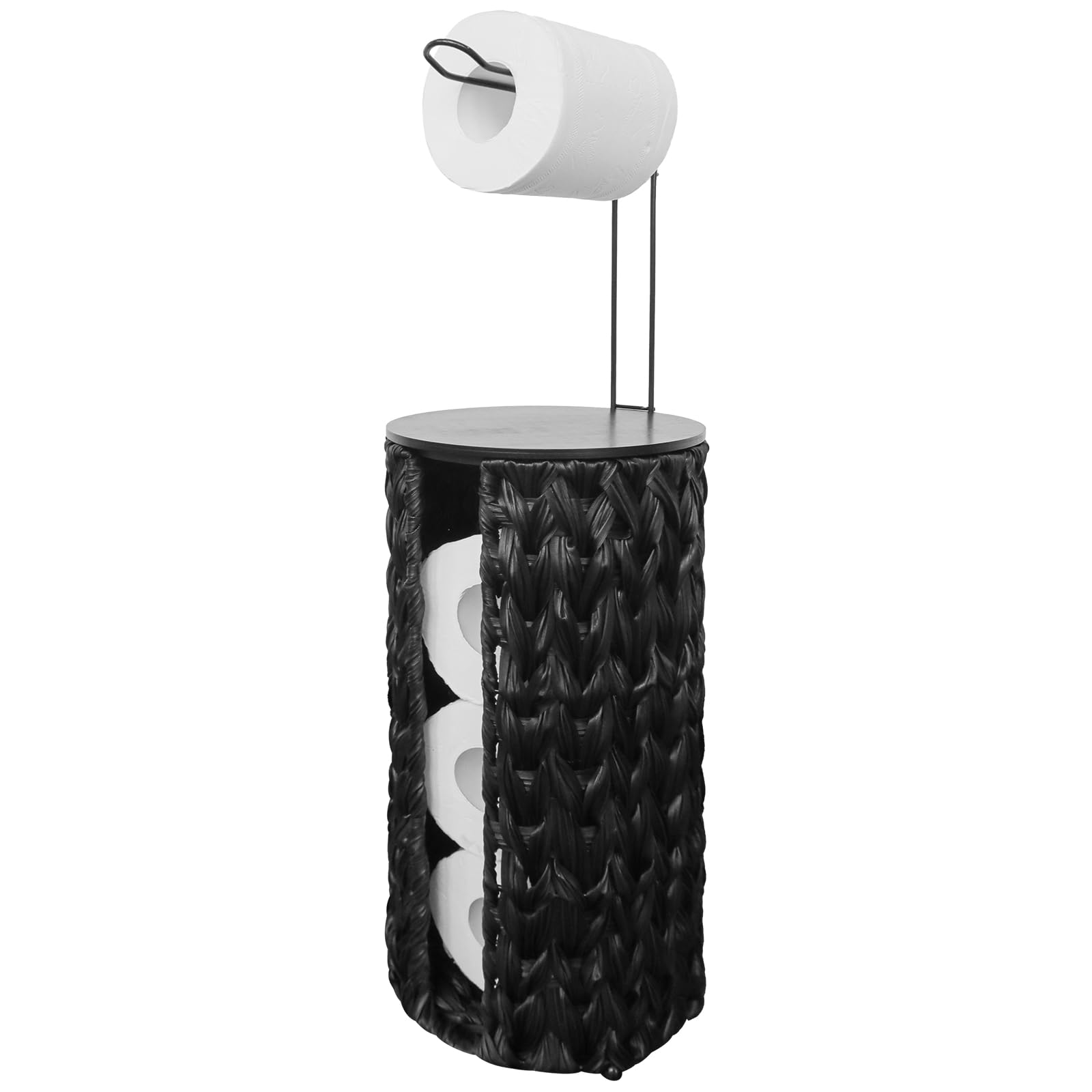 Amazon.com: Coeusy Black Toilet Paper Holder Basket with Storage,Wicker ...