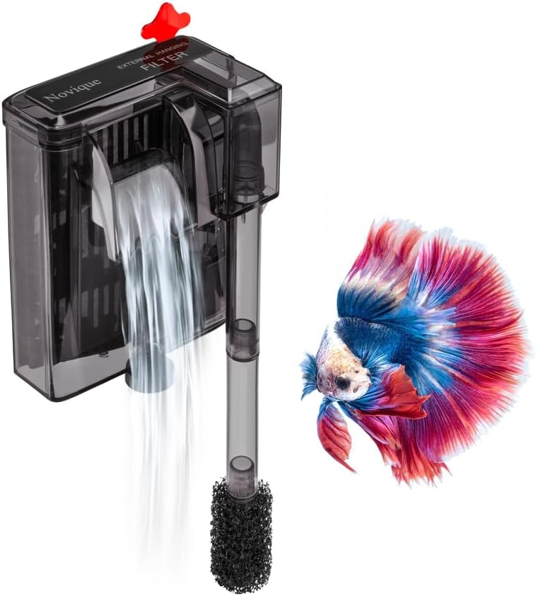 Amazon.com : Novique HOB Slim Aquarium Filter for Up to 5 Gallon Tank ...