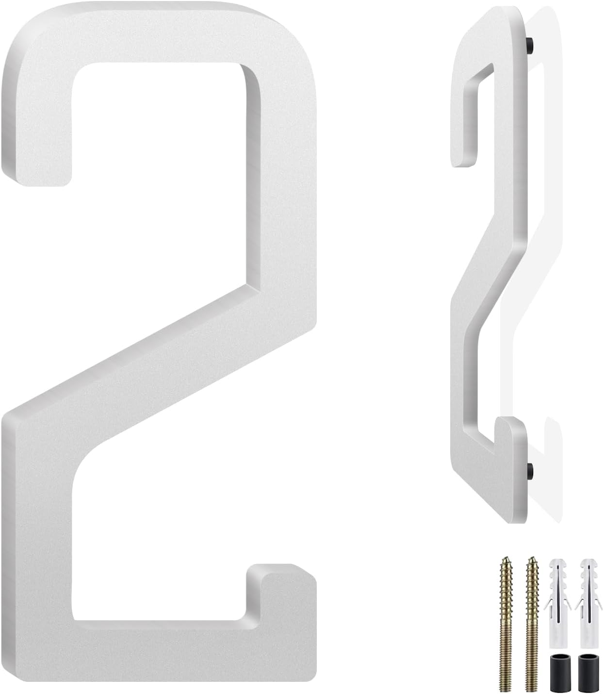 Amazon.com: 4 Inch Floating Aluminum House Numbers, Silver House ...