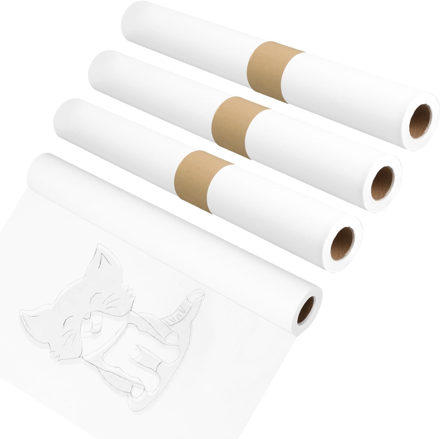 Amazon.com: Glenmal 4 Rolls Tracing Paper Rolls 16.8 Inch x 55 Yards ...