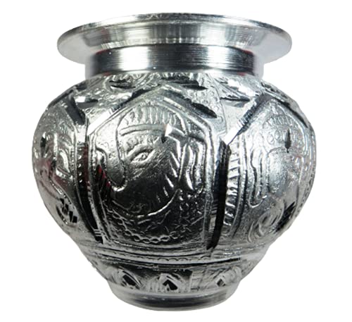 ORIVILLE Lota/Kalasha, Silver Finish Traditional White Metal Lota ...