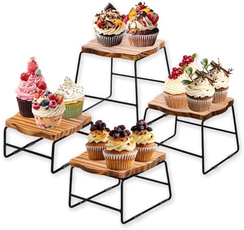 Amazon.com: Buffet Risers And Stands, 6 Inch Wood and Metal Food Risers ...